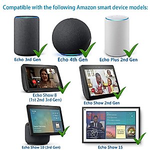 HY1C 30W Echo Power Cord for Amazon Alexa Echo 3rd 4th Generation, Echo Show 8, Echo Show 10, Echo Show 15, Echo Show 2nd Gen, Echo Plus 2nd Gen Power Adapter Charger