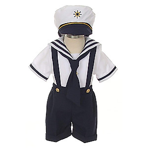 iGirlDress Baby Toddler Boys Nautical Sailor Outfit Short Suit 4 Piece Set 18mos Navy