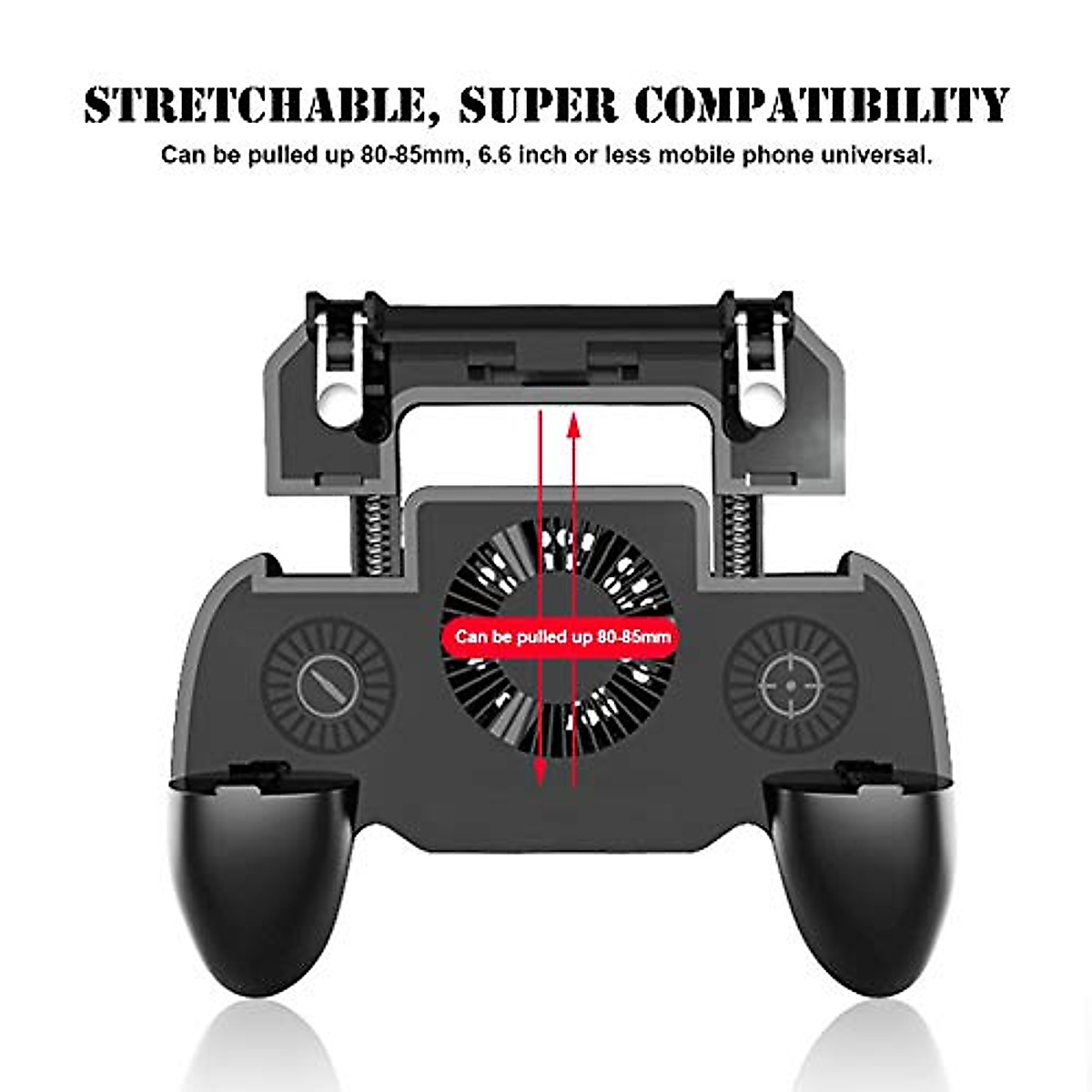 Zyyini Smart Phone Holder Handle, Stretchable Mobile Game Controller with Triangular Support, Phone Game Mobile Trigger Joystick Suitable for Phones up to 6.6 inches
