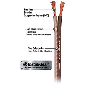 InstallGear 12 Gauge Speaker Wire (30ft) - Brown 12 AWG Speaker Wire Speaker Cable 99.9% | Oxygen-Free Copper - True Spec and Soft Touch Cable | Speaker Wire 12 Gauge for Outdoor Speaker Wire