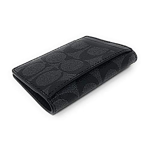 Coach Men's Magnetic Leather, Card Case, Qb/Charcoal, Small