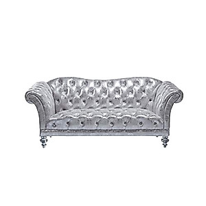 ACME Furniture Dixie Loveseat, Metallic Silver