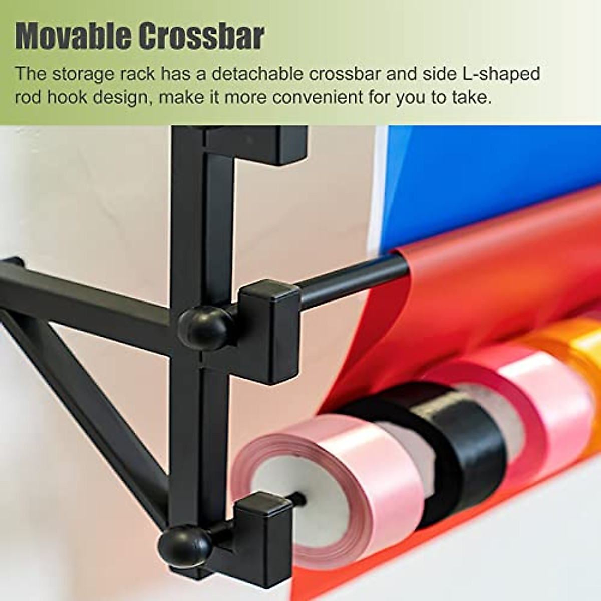 CYNN Black Multi-Purpose Stand Holder for Ribbon, Flower Wrapping Paper, Silk Scarf, Shawl, Pants, Wall Mounted 10 Layer Metal Storage Organizers for Clothing Store/Family (Size : 70x20x120cm)