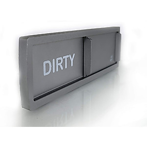 Metal Dishwasher Magnet Clean Dirty Sign in Stainless Steel - Unique and Stylish Look (Silver w/Black Lettering)