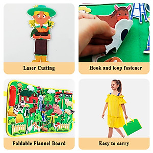 Craftstory Travel Felt Board for Toddlers Farm Animals Toys Preschool Learning Activities 37 Pieces Sensory Toys Barnyard Stories for Classroom Arts and Crafts Supplies