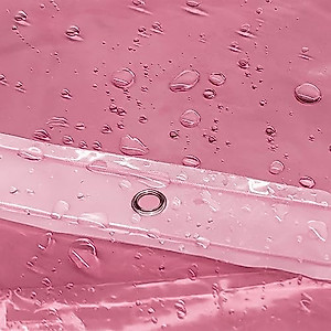 Shower Curtain Liner - Premium Clear Pink PEVA Shower Liner with 3 Magnets and Metal Grommets, Waterproof Lightweight Plastic Standard Size Shower Curtains for Bathroom - Translucent Pink