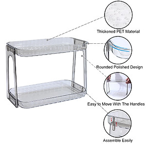 Wbtran 2-Tier Corner Bathroom Counter Organizer, Bathroom Countertop Shelf Makeup Organizer, Corner Storage Organizers for Bathroom, Kitchen, Dresser (Grey)
