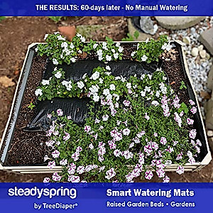 Smart Watering Mat for Raised Garden Beds 30-Day Irrigation Refills with Rain for Gardens, Tomato Plants, Flowers (2-Pack)