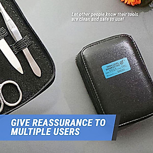 300 Labels - Area Has Been Disinfected by Labels 1.5 x 0.75 inch, Blue Write-in Sanized Checklist Labels for Maids/Car Rentals/House Rentals/Restaurants - 1 Roll