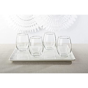 Kate Aspen 9 oz. Stemless Wine Glass (Set of 12)| Kitchen Drinking Glass or DIY Party Favor, Wine Glass Set, White Wine Glass or Red Wine Glass, Modern Stemware