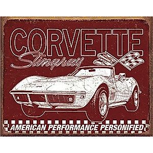 Desperate Enterprises Corvette - 69 StingRay Tin Sign - Nostalgic Vintage Metal Wall Decor - Made in USA