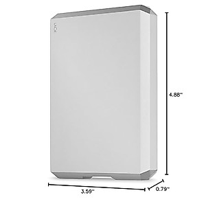 LaCie Mobile Drive 4TB External Hard Drive Portable HDD – Moon Silver USB-C USB 3.0, for Mac and PC Desktop, 1 Month Adobe CC (STHG4000400)