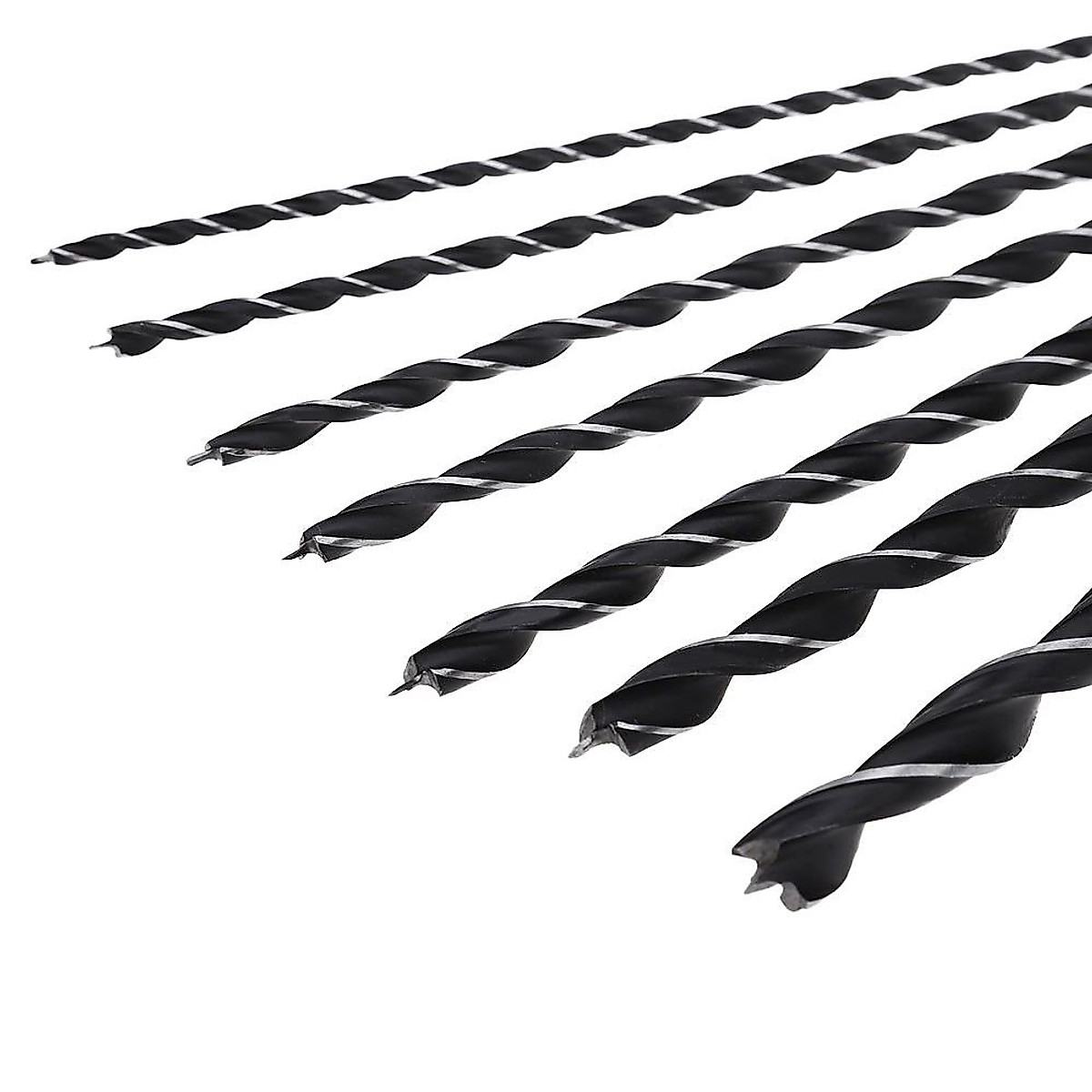 NUZAMAS 300mm Extra Long Twist Drill Bits, Set of 7 Hardened High Carbon Steel Tools 4-10mm for Wood Hole Cutter Drilling