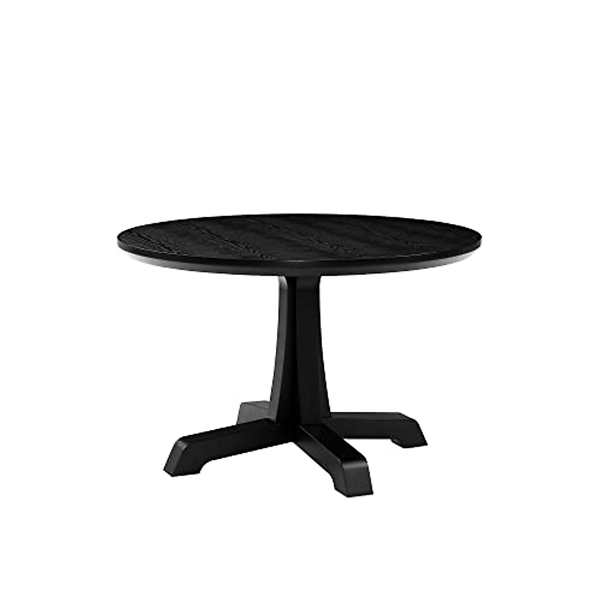 Walker Edison Caely Modern Simple Round Dining Table with Pedestal Base, 48 Inch, Black