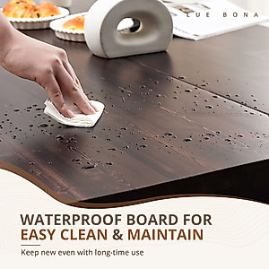 LUE BONA 71" Dining Table for 6-8 Solid Wood Farmhouse Kitchen Table with Natural Wood Grain for Home and Kitchen, Heavy Duty Rectangular Kitchen & Dining Table for Home and Dining Room Dark Brown