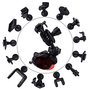 iSaddle Dash Cam Suction Mount - Windshield & Dashboard Suction Cup Mount Holder/w Various Joints for Yi/Rexing/Falcon/Old Shark/VANTRUE/KDLINKS/WheelWitness/.(99% On-Dash Cameras Suitable)