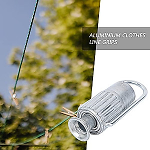 Cabilock 2 Pcs Metal Clothesline Tightener Aluminium Rope Tightener Clothesline Tensioner for Pulleys and Fixed Clothes Lines Clothes Grips Household Supplies