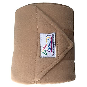 PRI Pacific Rim International Set of Four Fleece Polo Wraps, Sand Beige/Khaki/Tan, Horse Size