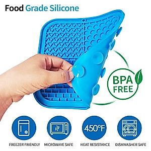 Large Lick Mat for Dogs and Cats, Food Grade Silicone Dog Lick Mat with Suction Cups for Pet Anxiety Relief Slow Feeder for Dog Boredom Reducer Dog Treat Mat Perfect for Bathing Grooming etc