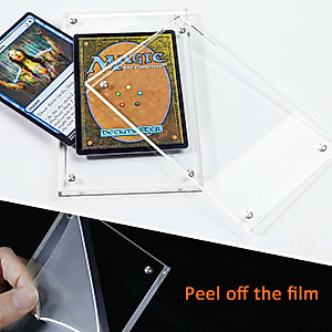 Acrylic Card Frame, Magnetic Trading Card Display Frames Desktop Display - 2 Sets Clear