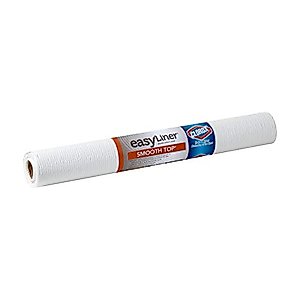 Duck 284380 Smooth Top Easy Shelf Liner with Clorox, 20 in. x 6 Ft, White