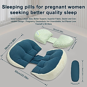pobopobo Pregnancy Pillow for Sleeping,Comfortable Faux Fur Luxury Maternity Pillow Support for Pregnant Women, Pregnancy Pillows with Laundry Bag, Maternity Pillows for Hip Pain(Coffee)