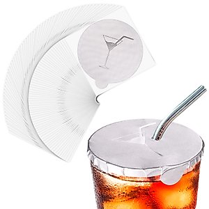 Drink Protective Cap 50 Pack, drink covers for alcohol protection, Keeps Unwanted Items From Getting Into Drink Cups, Fits Most Cup Sizes