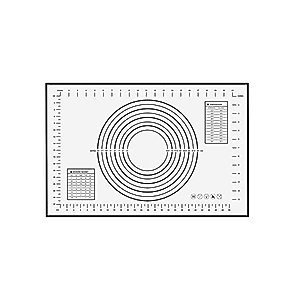 KUFUNG Silicone Baking Mats Non-Slip Pastry Mat Countertop Protector Fondant Mat for Rolling Dough Pie Crust Pizza and Cookies (24 x 16 Inch, Black)