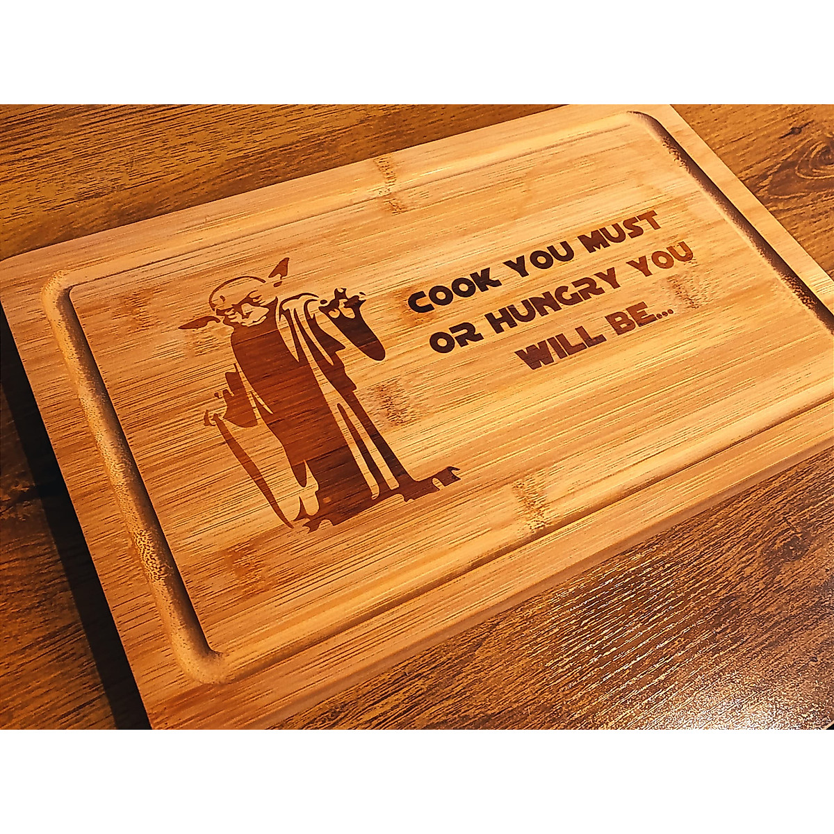 YUKEI Yoda Cook You Must or Hungry You Will Be 15'' x 9.4'' Chopping Board