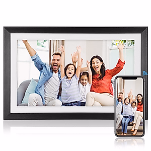 Electric Album, 100‑240 V, Auto Photo Rotation, 15.6 in. Electric Photo Frame Wooden Frame for Home (US Plug)