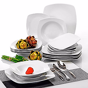 ZLDGYG A 18-Piece Ceramic Porcelain Tableware Dinner Set with 6Dinner Soup Dessert Plates Set Service for 6 Person