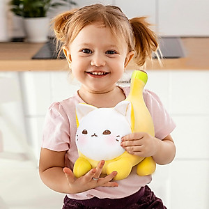 Caaaat Banana Cat Stuffed Animal,Cute Cat Plush Pillow, Banana Cat Stuffed Toy, Cute Plushies Toy Hugging Pillow for Kids for Kids & Adults