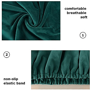 Velvet Couch Cushion Covers for L/U Shape Sofa, Stretch 3 2 1 4 Seat Cover Loveseat Chaise Lounge Sofa Slipcovers Sectional Non-Slip Furniture Protector (Light Blue 3 Seat)