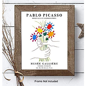 Pablo Picasso Poster - 8x10 Picasso Wall Art - Pablo Picasso Prints - Gallery Wall Art - Bouquet of Peace - Flowers - Museum Poster