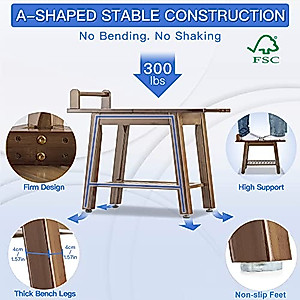 ETECHMART 2-Tier Bamboo Shower Bench, 24 Inch Spa Stool with Storage Shelf for Inside Shower Legs Shaving, Entryway or Bathroom, A-Shaped Shower Bath Seat for Seniors Adults Disabled Women, Walnut