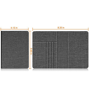Fintie Passport Holder, Slim Travel Wallet RFID Blocking Card Case Cover Passport Cover Protector Travel Essentials with Credit Card Slots for Women/Men, Denim Charcoal