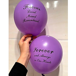 26 Pieces Purple Memorial Balloons Funeral Remembrance Balloons and 41.3 Inch Peace Dove Balloons for Release in Sky,Condolence, Funeral, Anniversary, Memorial Services
