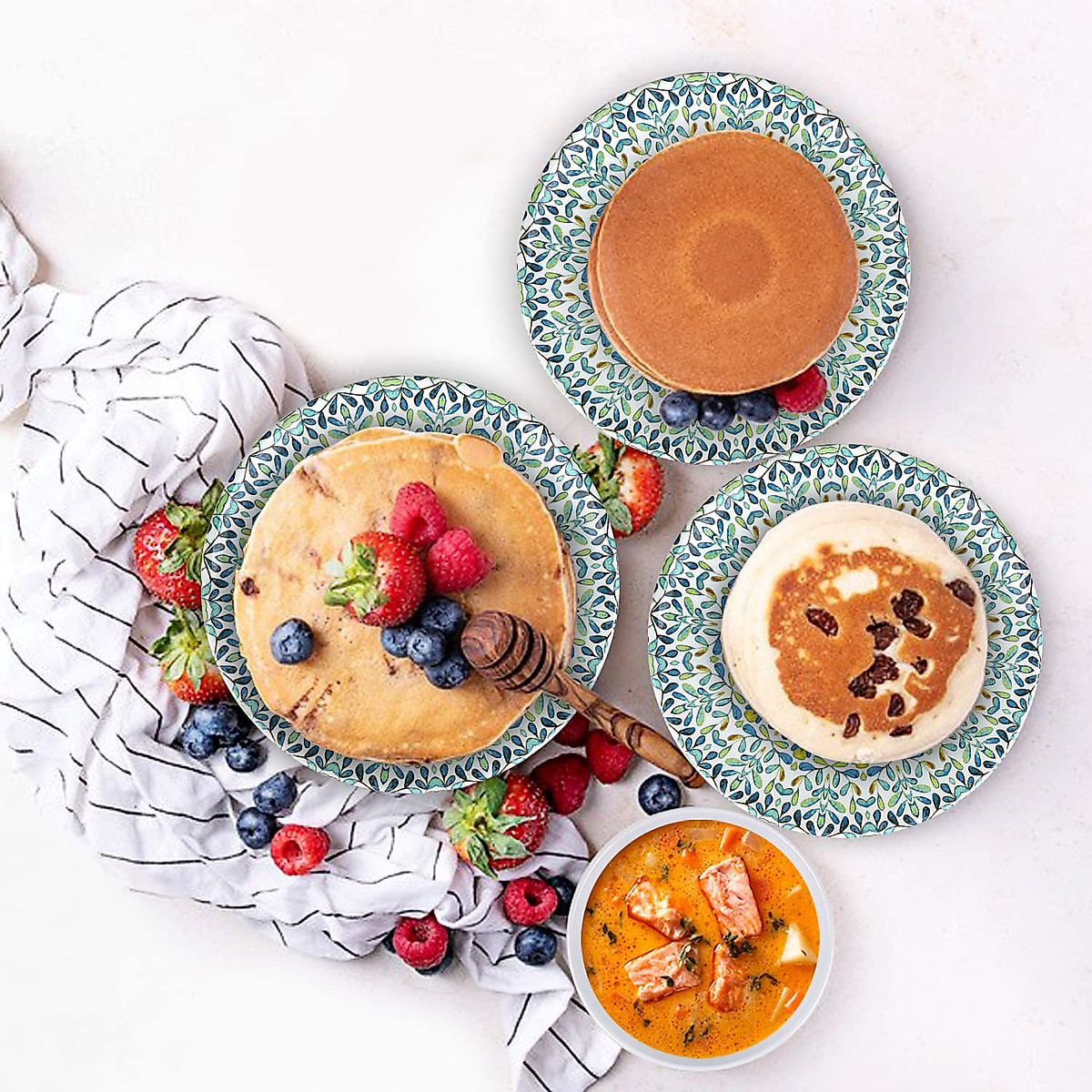 Aclema Melamine Dinnerware Sets 12 Pcs Dish Set Plates Bowls Unbreakable for Kitchen Dinner Outdoor Indoor Service for 4 Vintage