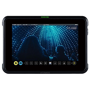 Atomos Shinobi 7" Full HD IPS Touchscreen HDR Photo and Video Monitor, Supports 4K HDMI Input with Atomos Power Kit 2x 5200mAh Battery, Cloth