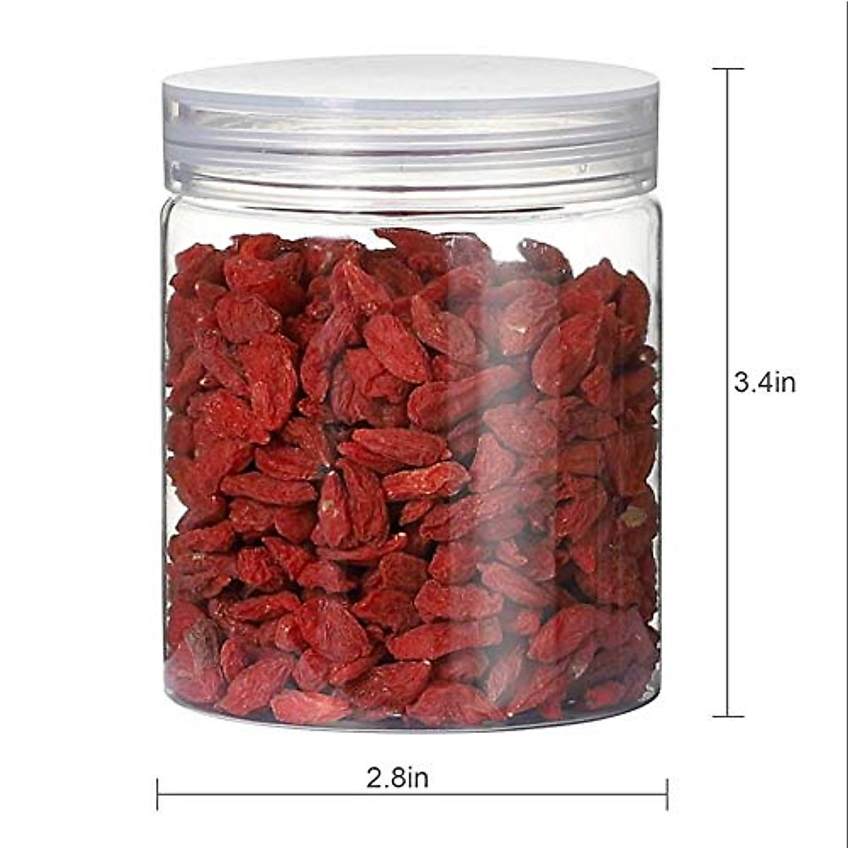 Yephets 8 OZ Plastic Jars with Lids,24 Pack Clear Plastic Slime Containers for Kitchen and Household Food Storage of Dry Goods, Creams and More Included Extra Label and A Pen