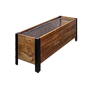 Amazon Basics Recycled Wood Rectangular Garden Planter, 37 x 13 x 15-Inch (LxWxH)