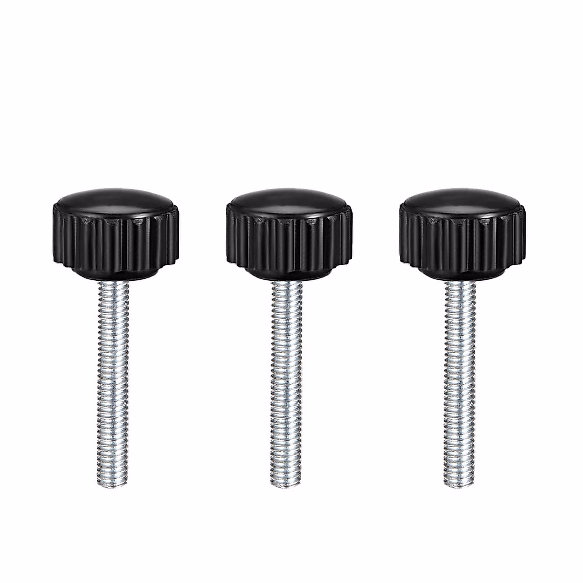 uxcell M4 x 30mm Metric Male Thread Knurled Clamping Knobs Grip Thumb Screw on Type Hand Clamping Handle Bolt with Plastic Knobs Black 3 Pcs