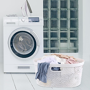 Ponpong 42 L Plastic Laundry Hamper, Plastic Laundry Basket with Cut-Out Handles, 4 Packs