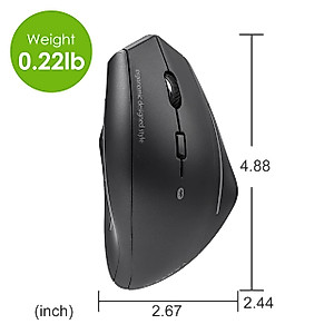 SANWA Bluetooth Ergonomic Mouse, Optical Vertical Mice, for Large Hands, Reduce Wrist Strain, (800/1200/1600 DPI, 6 Buttons) Compatible with MacBook, Laptop, Windows, Mac OS, Android, GMAERGBT15