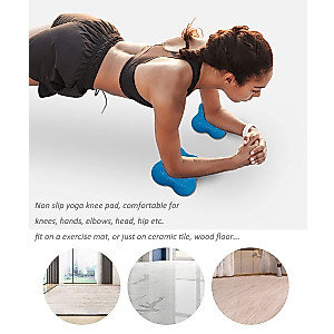 Yoga Knee Pad Support, Non Slip Cushion for Knees Thick Kneeling Pad, Soft Yoga Knee and Elbow Wrist Pads for Women/Men, for Kneeling Down, Workout, Pilates Exercise 2 Pack (Blue)