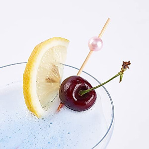 PuTwo Toothpicks for Cocktail Appetizers Fruits Dessert, 100 Count, Pink Pearls