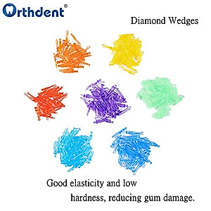 210 Pcs Dental Plastic Poly Wedges Dental Diamond Wedges Autoclave Medical Plastic Disposable Interdental Composite Restoration Materials Dentistry Tool,7 Sizes Kit