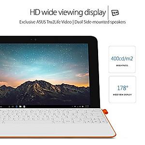 ASUS T102HA-D4-WH Transformer Book 10.1" 2 in 1 Touchscreen Laptop, Intel Quad-Core, White, Pen and Keyboard Included
