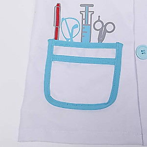 leegleri Doctor Lab Coat Role Play Costume Pretend Play Jacket for Toddler,Doctor Dress Up Outfit for Birthday Gift(3-4years)