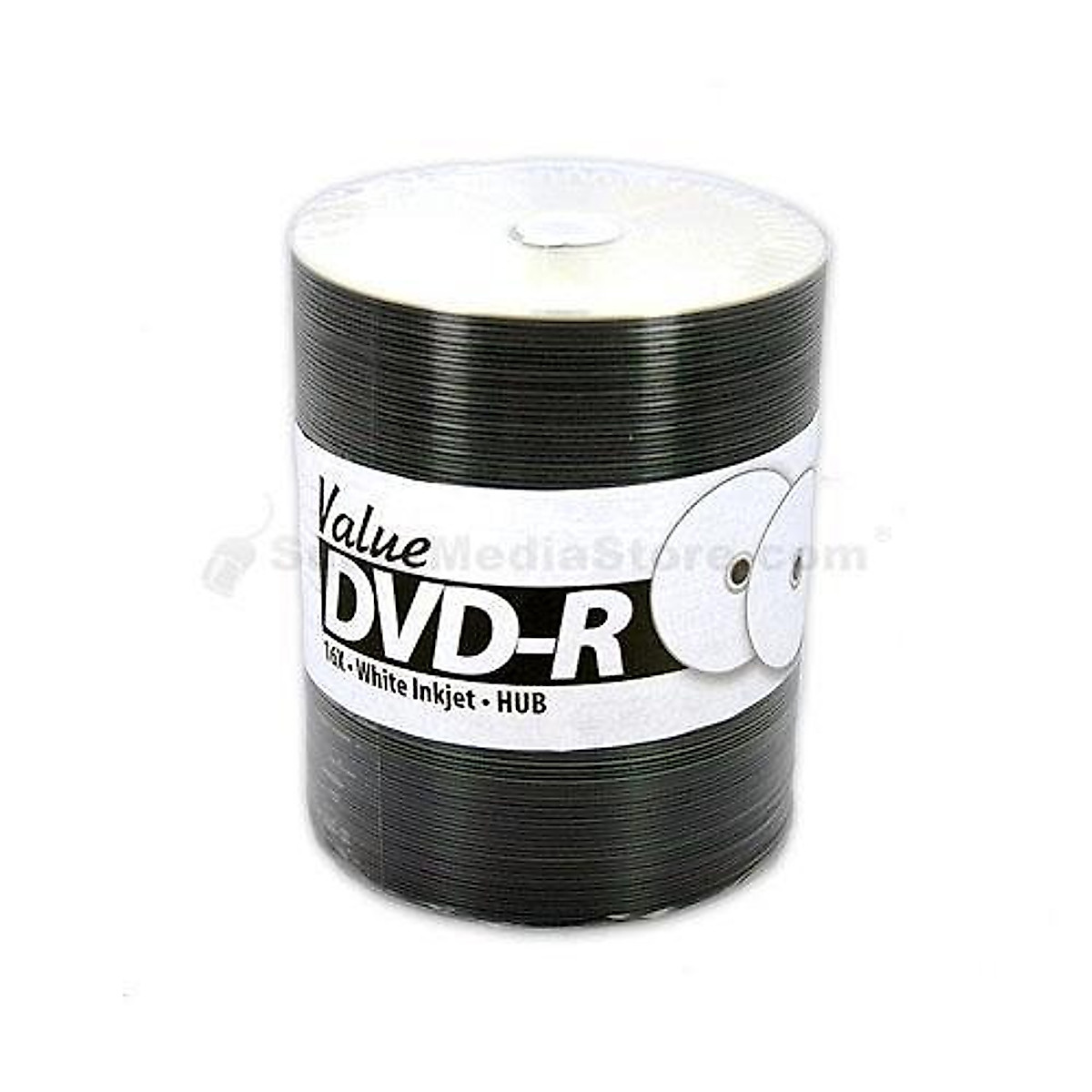 JVC/Taiyo Yuden White Inkjet (Hub Printable ) 16x DVD-R Media 100 Pack in Tape Wrap - ValueLine